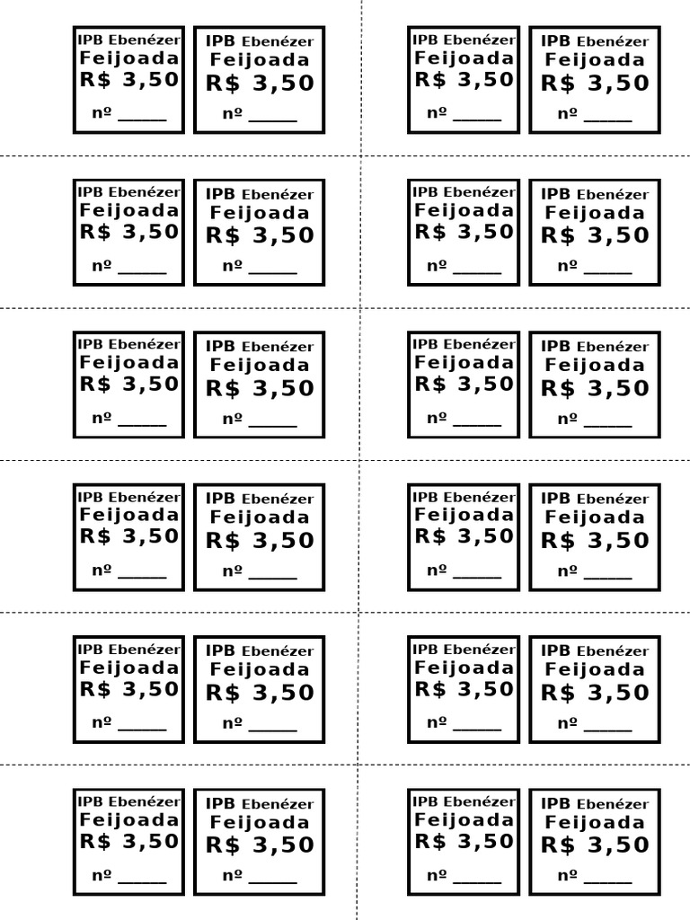 Ticket Feijoada of 2003 | PDF