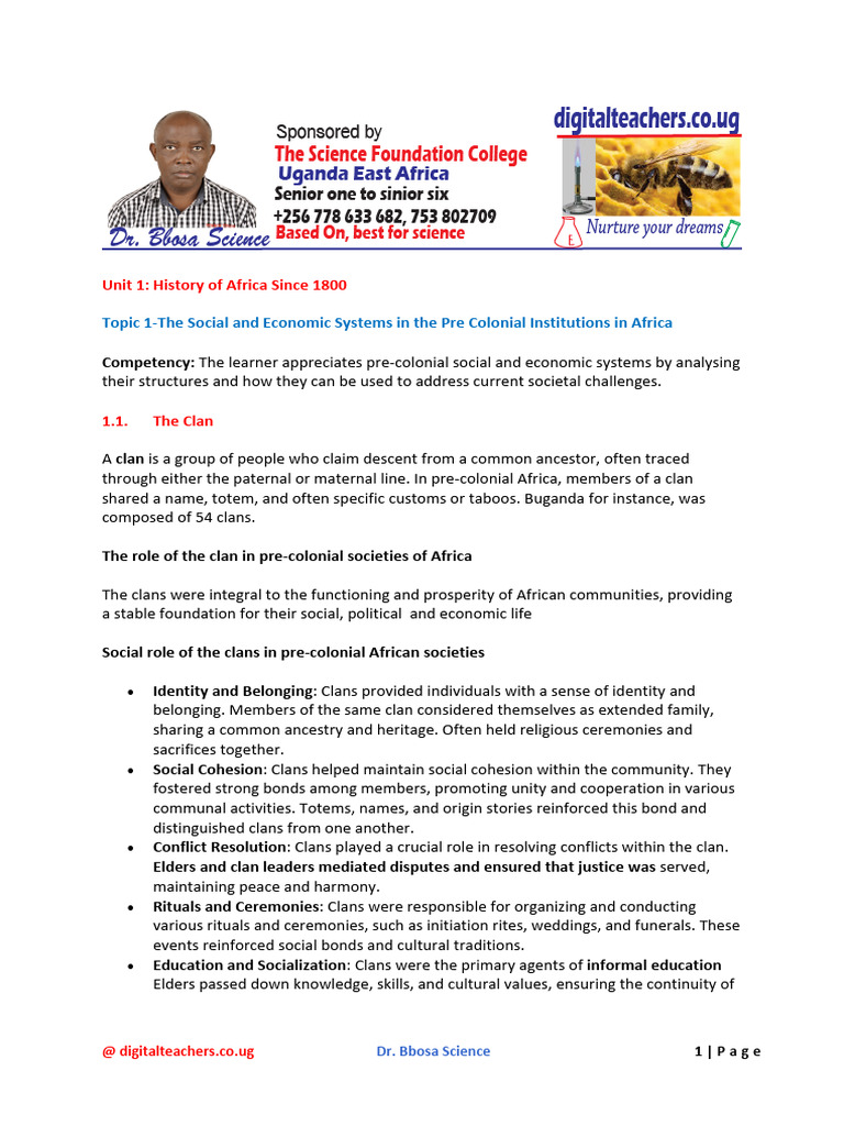 Pre-Colonial African Social Systems | PDF | Veneration Of The Dead ...
