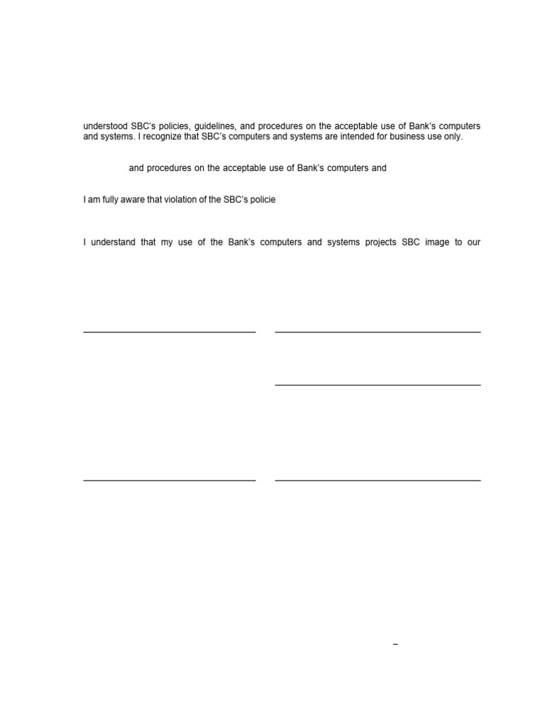 Acceptable Use Agreement Form (For Third Party Personnel) - 1 | PDF