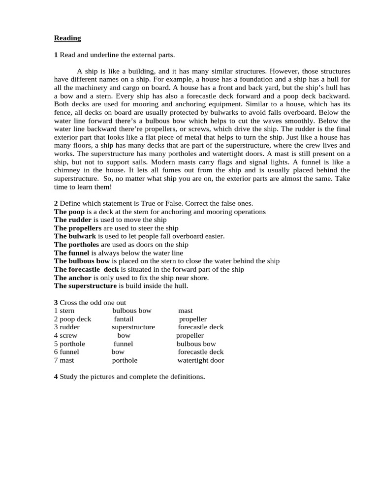 Ship Exterior Parts Overview | PDF | Ships | Stern