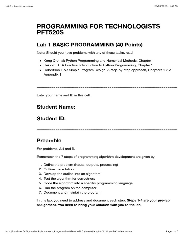 Lab 1 - Jupyter Notebook Exe | PDF | Computer Programming | Taxes