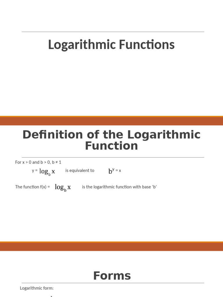 Logarithmic Functions | PDF