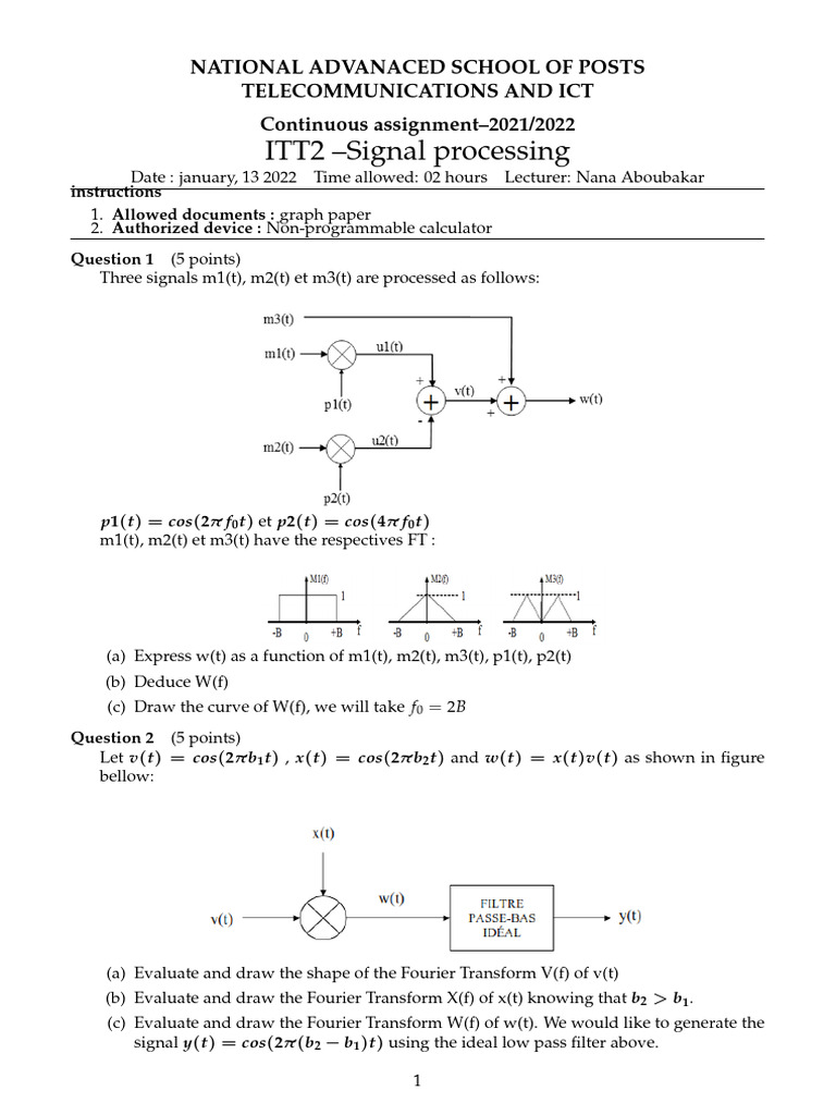 Q1-fin_en | PDF | Sampling (Signal Processing) | Filter (Signal Processing)
