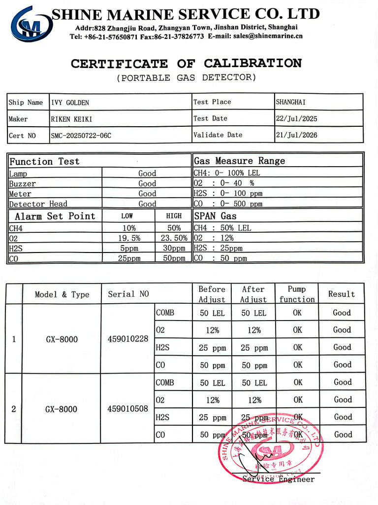 Gas Meter Cert. | PDF