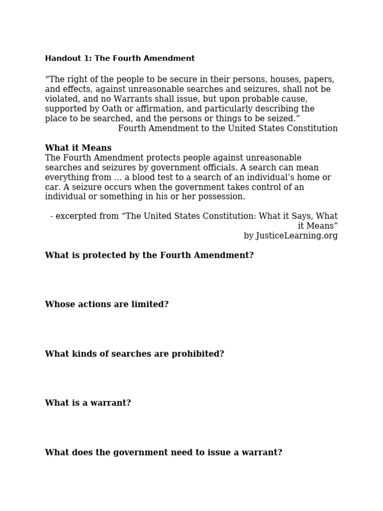 4th Amendment | PDF
