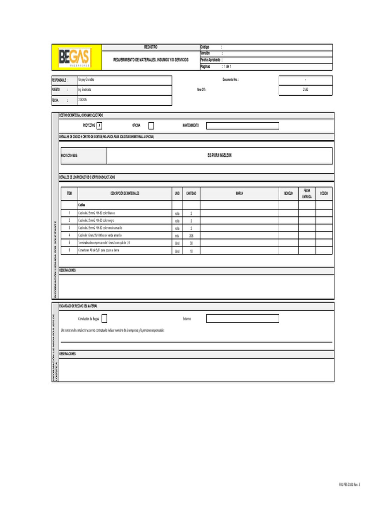 Req. Mat. Piura 2 | PDF