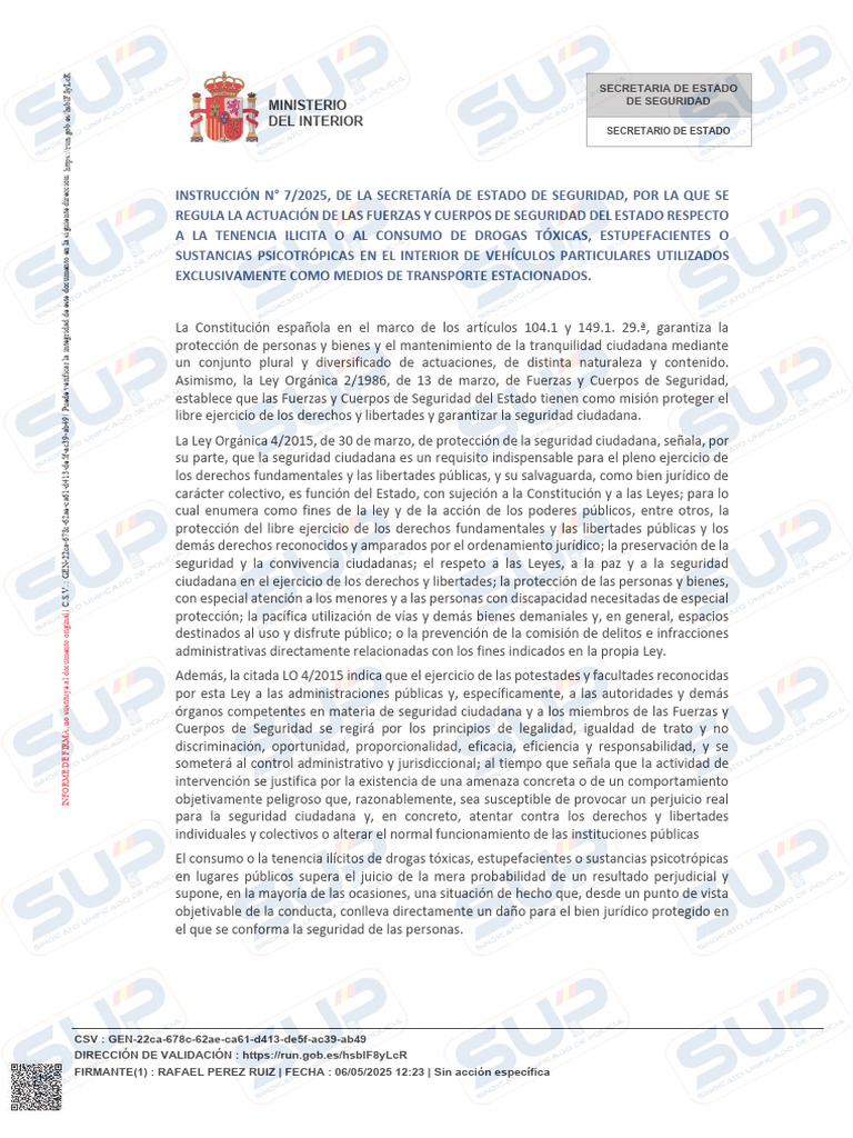 Instruccion 07 2025 06052025 | PDF | Caso de ley | Privacidad