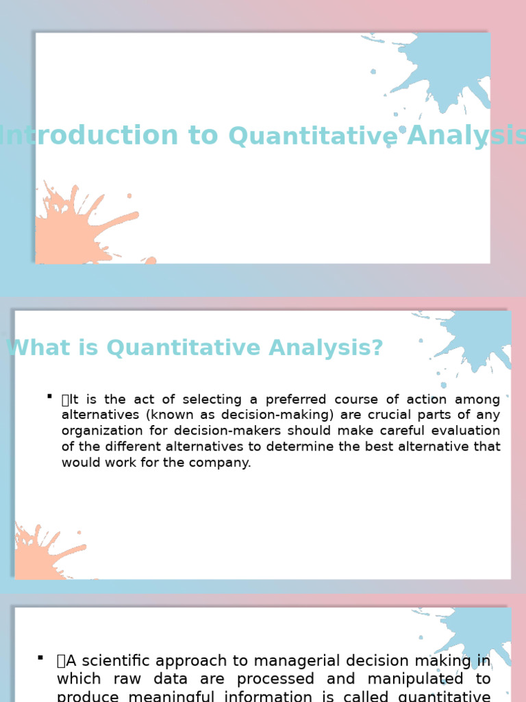 Understanding Quantitative Analysis in Decision-Making | PDF | Validity ...