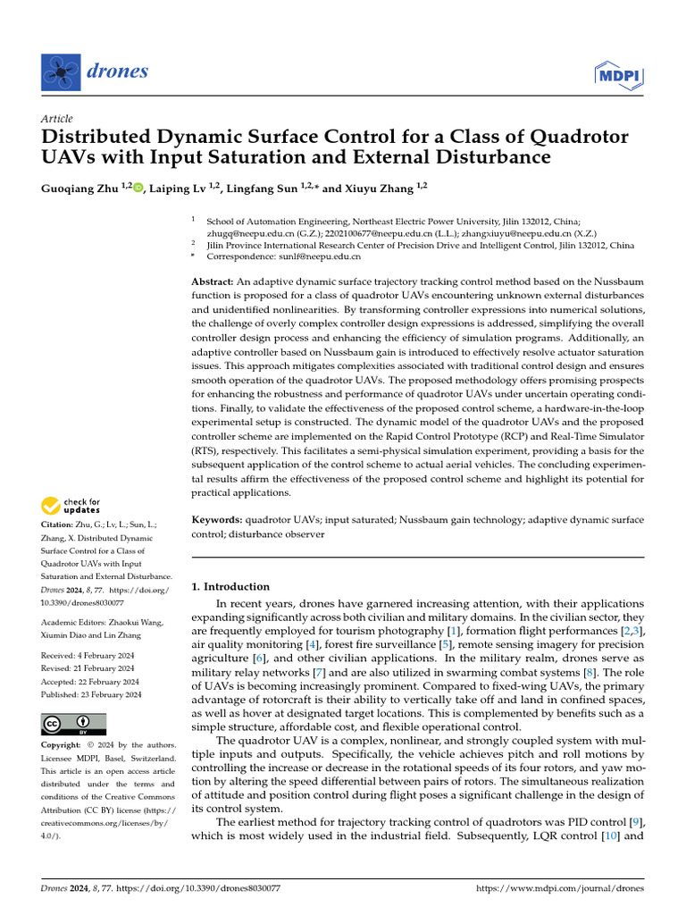 Distributed Dynamic Surface Control For A Class of | PDF | Unmanned ...