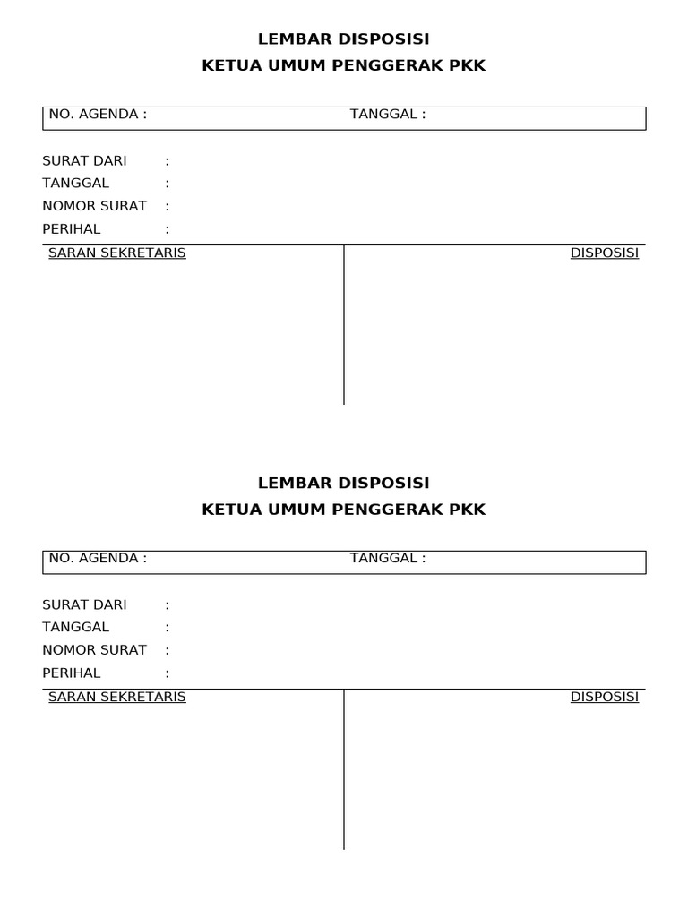Lembar Disposisi | PDF