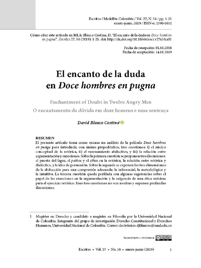 El Encanto de La Duda en Doce Hombres en Pugna | PDF