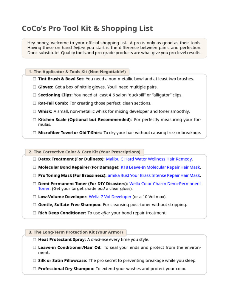 Essential Pro Hair Tool Kit & List | PDF