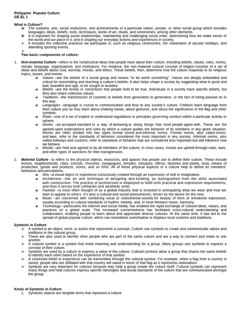 POPULAR CULTURE | PDF | The Arts | Symbols