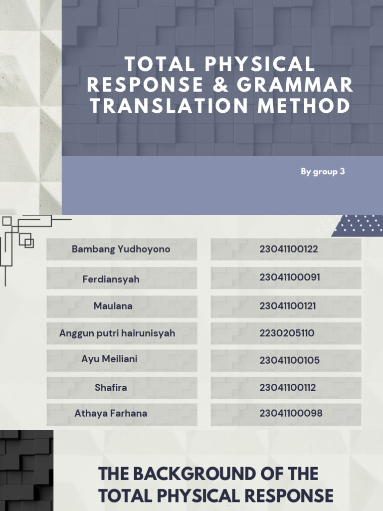 Total Physical Response vs. Grammar Translation | PDF | Language ...