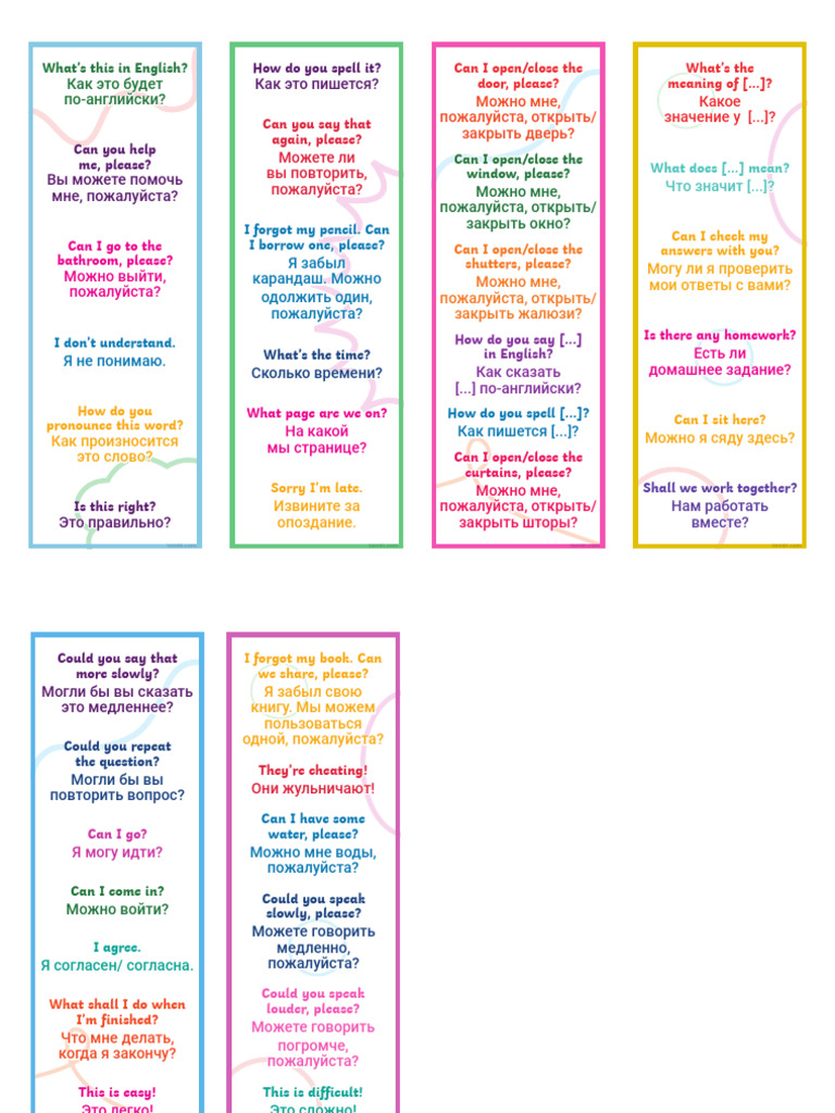 English - Russian Common Phrases | PDF