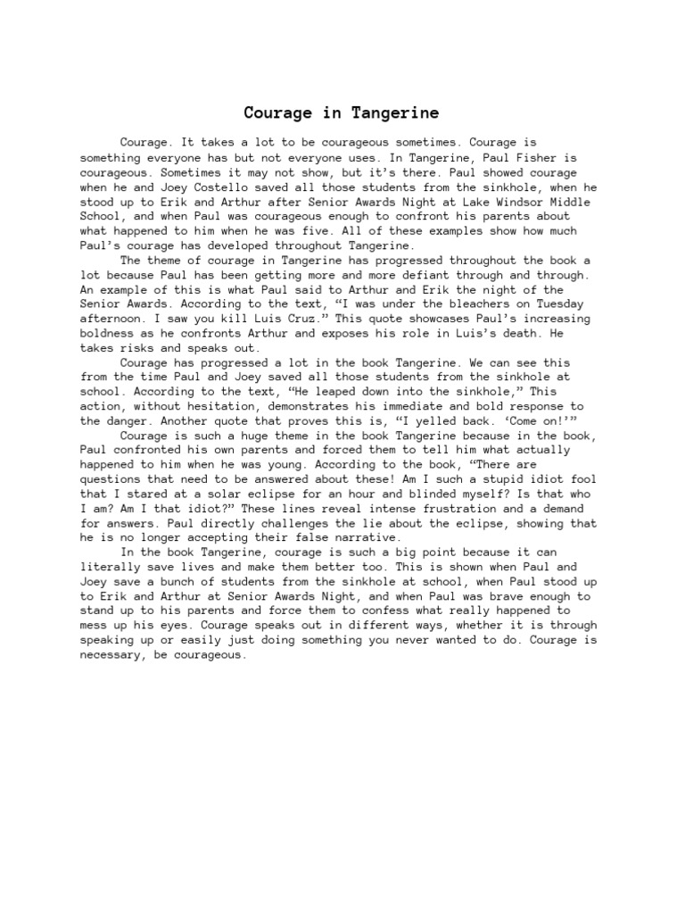 EA - Literary Analysis - Tangerine | PDF