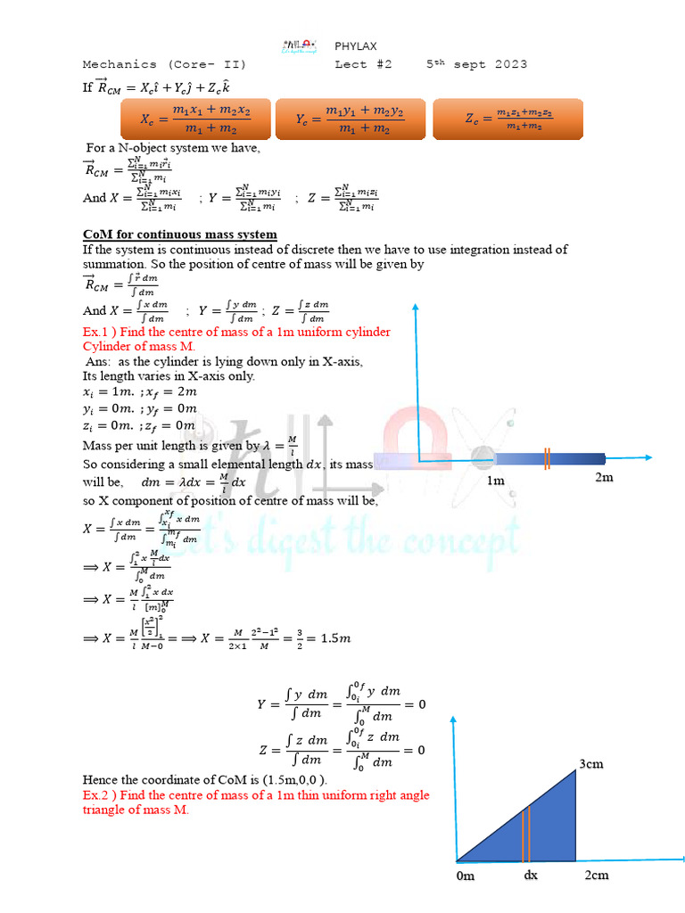 L-2 Lab Frame and CM Frame | PDF | Force | Momentum