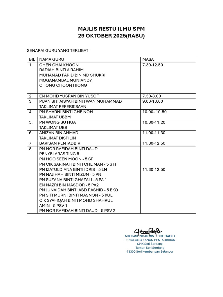 Majlis Restu Ilmu SPM | PDF