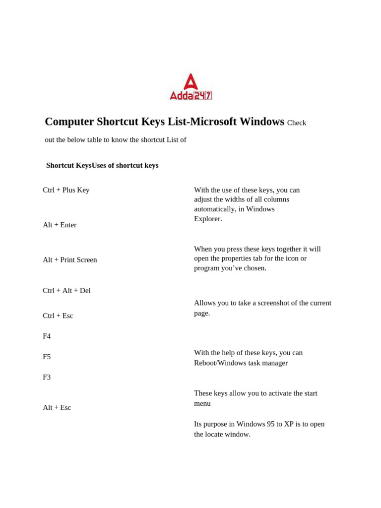 All Document Reader 1759696803833 | PDF | Control Key | Microsoft Excel