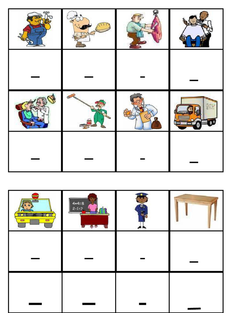 Jobs. Picture Dominoes | PDF