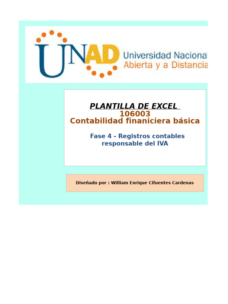 Plantilla Excel - Fase 4 - Registros Contables Responsables de IVA ...