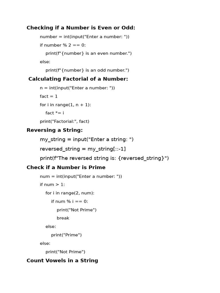 Python Basic Programs | PDF