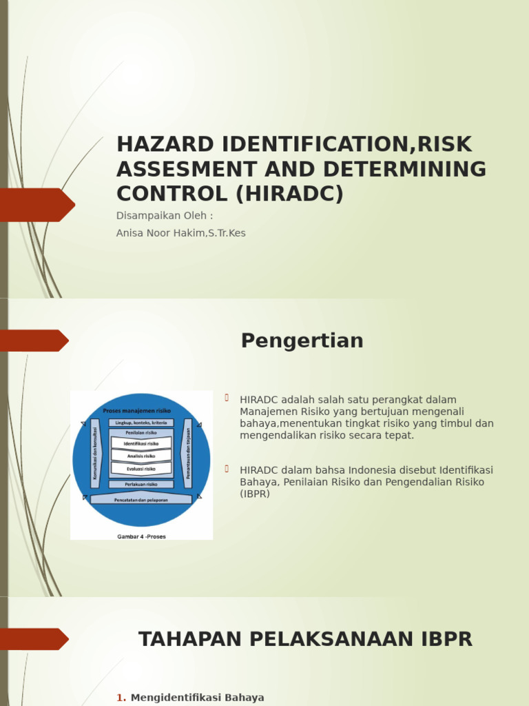 HIRADC: Identifikasi dan Pengendalian Risiko | PDF