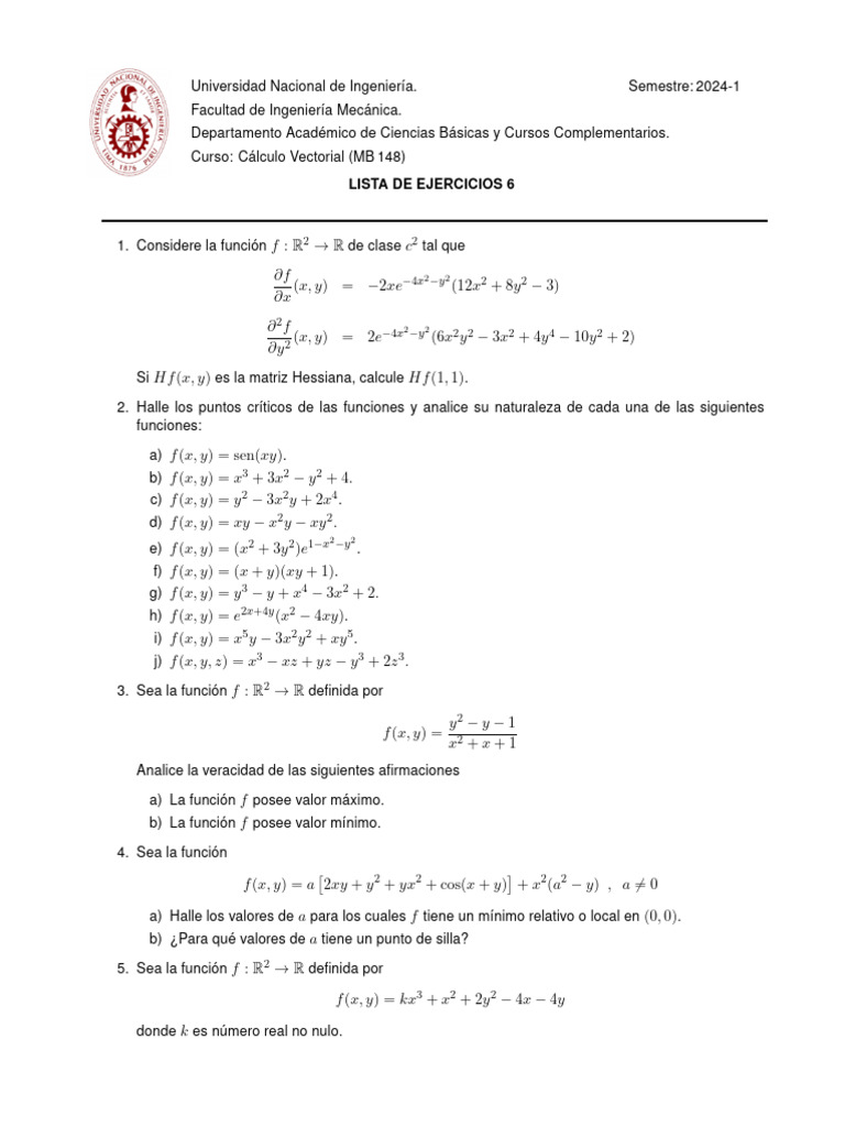 Lista de Ejercicios 6 | PDF | Matemáticas Aplicadas | Geometría