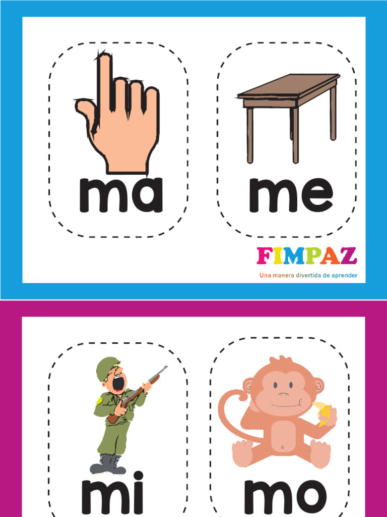 Tarjetas de Silabas para Imprimir | PDF