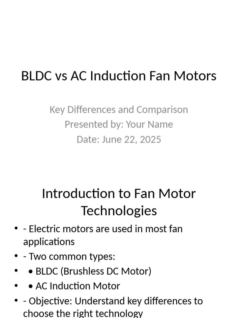BLDC vs AC Induction Fan Motors | PDF
