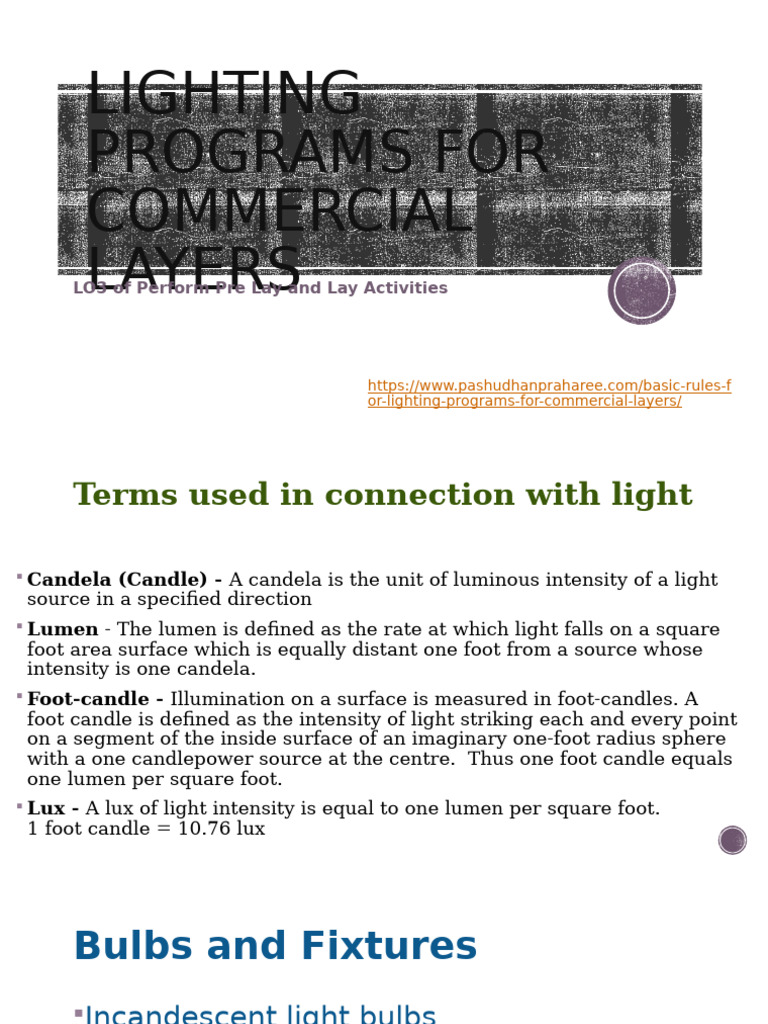 Lighting Programs for Commercial Layers | PDF | Compact Fluorescent ...