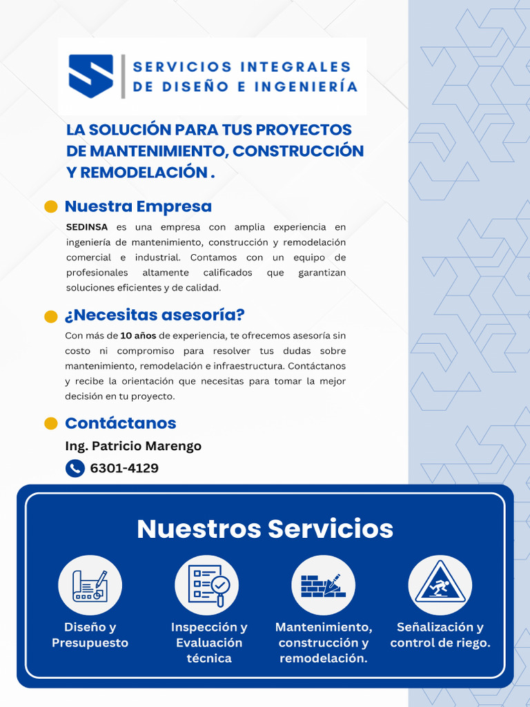 Cartel Servicio de Construcción Inmobiliaria Simple Profesional Azul | PDF