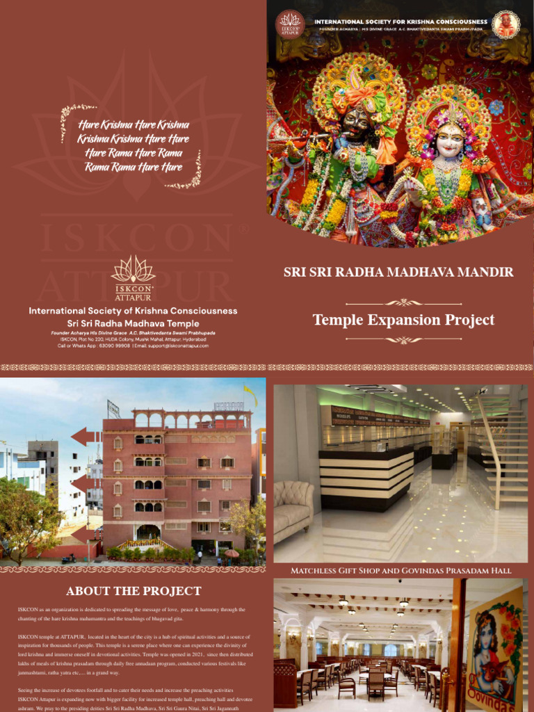 Temple Expansion Brochure-1 | PDF | Krishna | Hinduism
