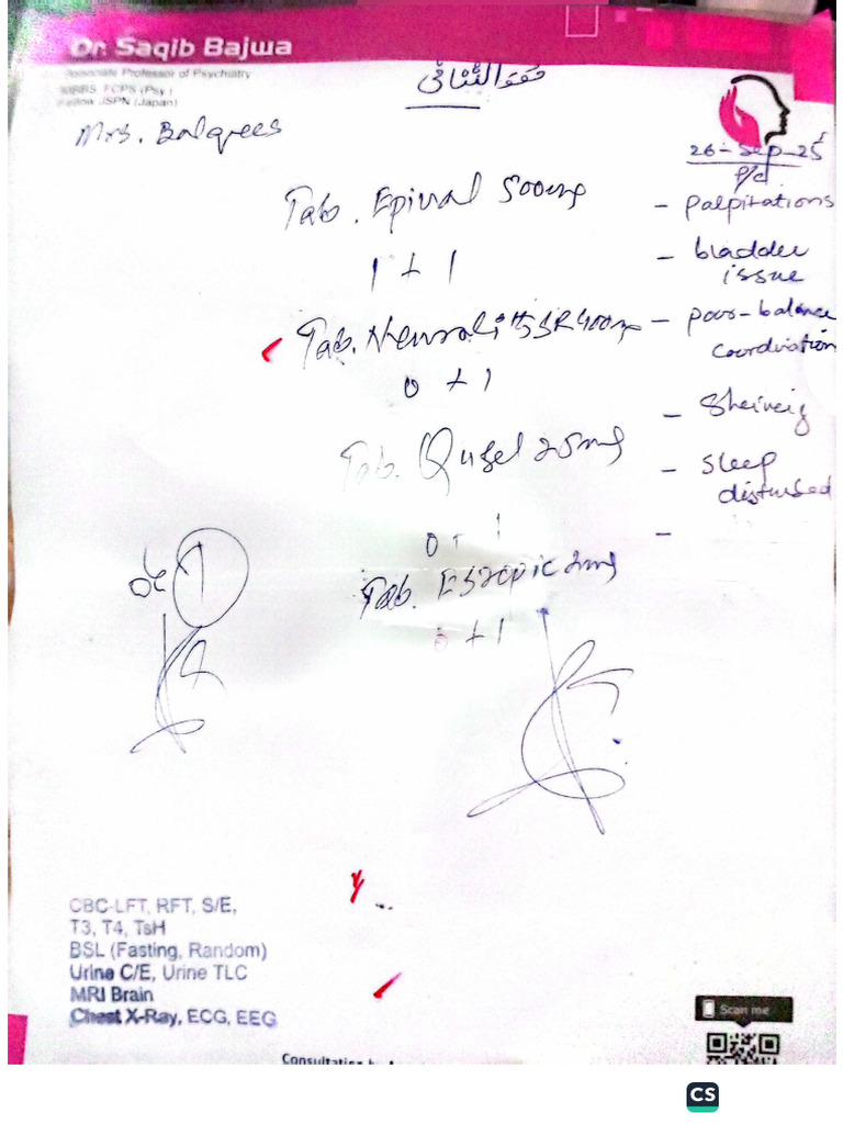 Current Prescribed Medication of Bipolar Disease by DR - Saqib | PDF