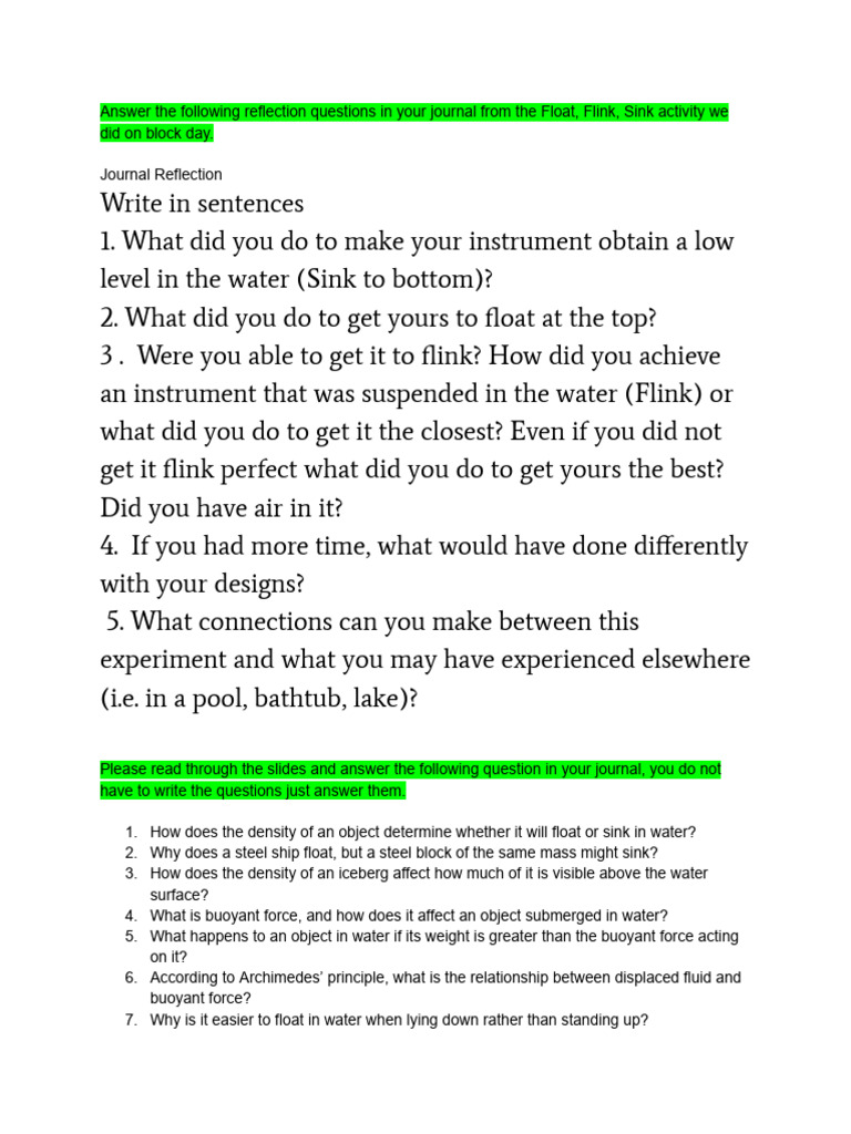 Float, Flink, Sink Prep Penny Boat | PDF