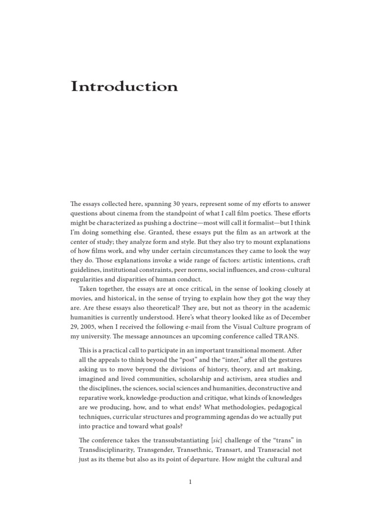 David Bordwell - The Poetics of Cinema - Intro | PDF | Empiricism | Science
