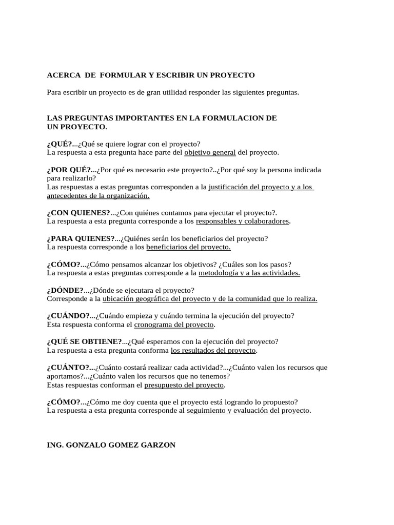 Acerca de Formular Un Proyecto | PDF