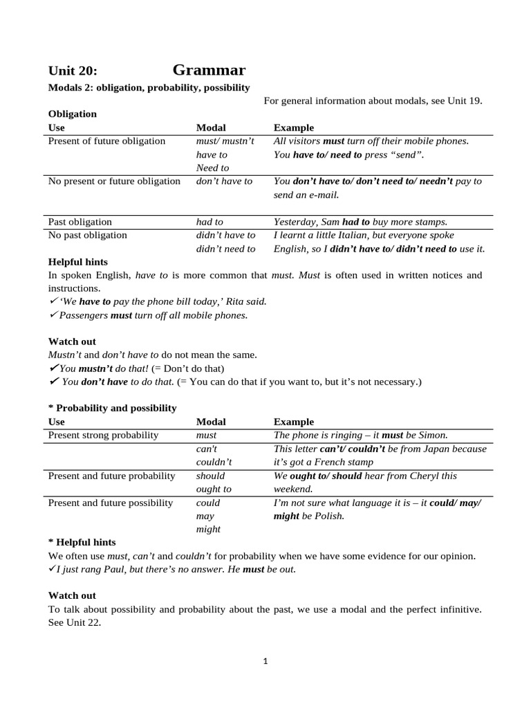 Unit 20 B1 key | PDF
