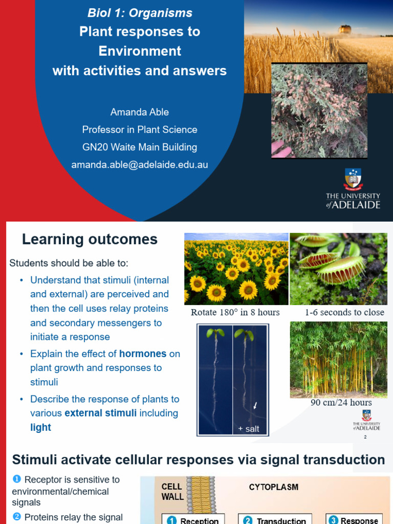 PB8 Week 6 Monday Organisms Responses To Environment With Actovities ...