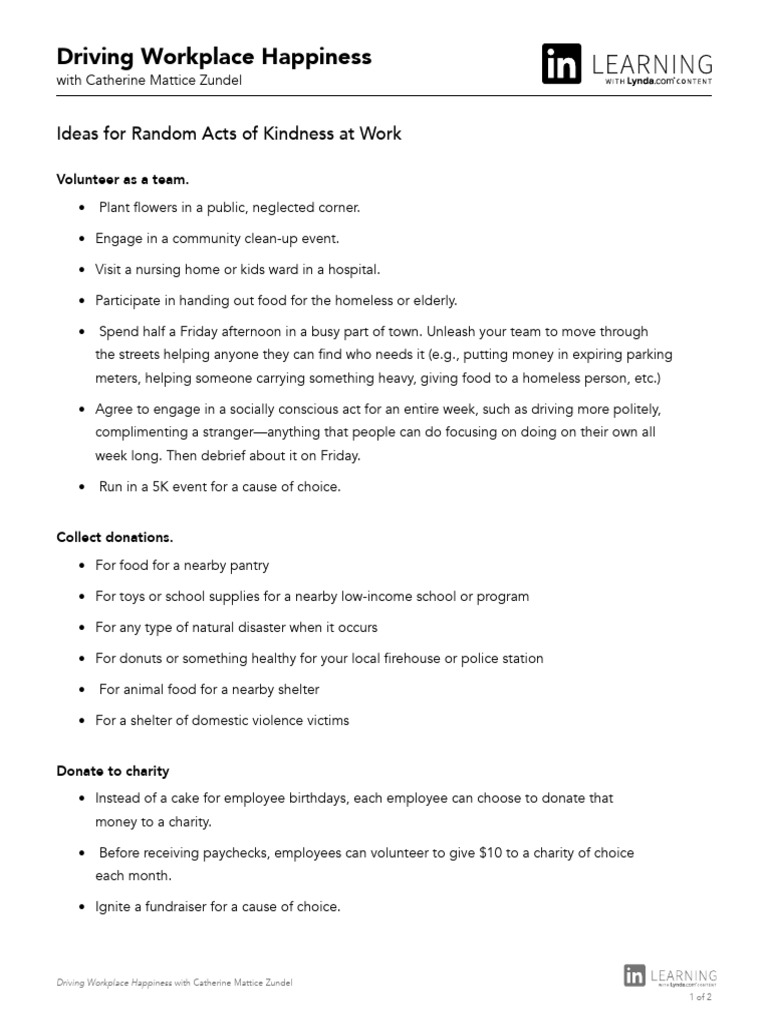 02 - 01 Altruistic Activity Ideas | PDF