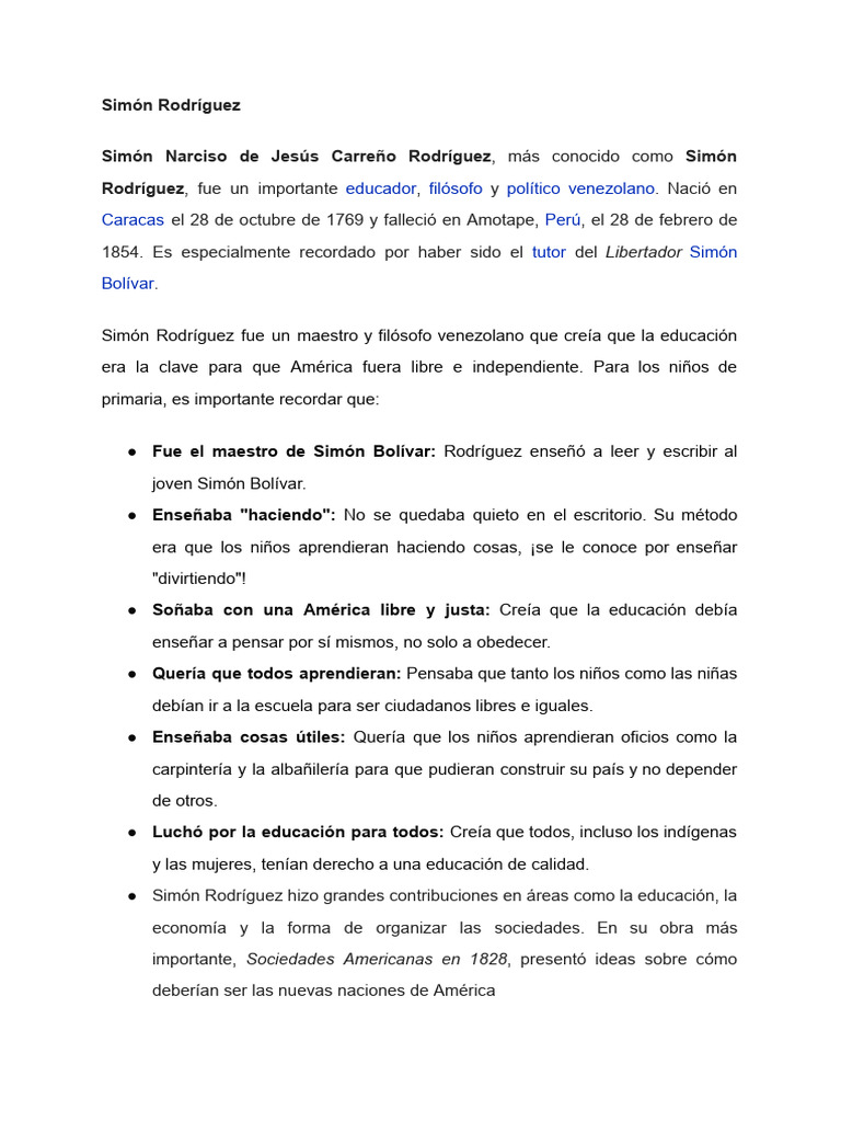 Simón Rodriguez | PDF