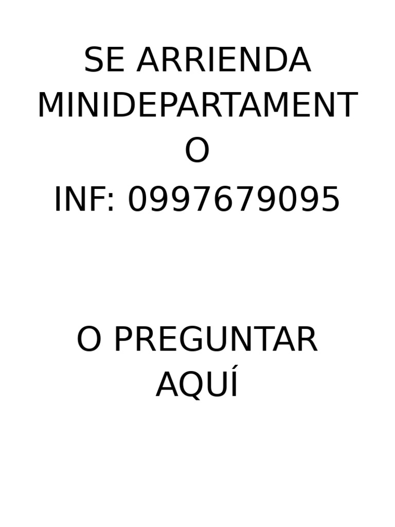 Se Arrienda Minidepartamento Pdf