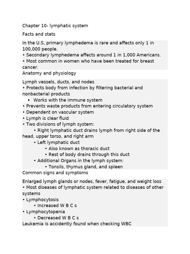Chapter 10 - Lymphatic System | PDF | Lymphatic System | Lymph Node