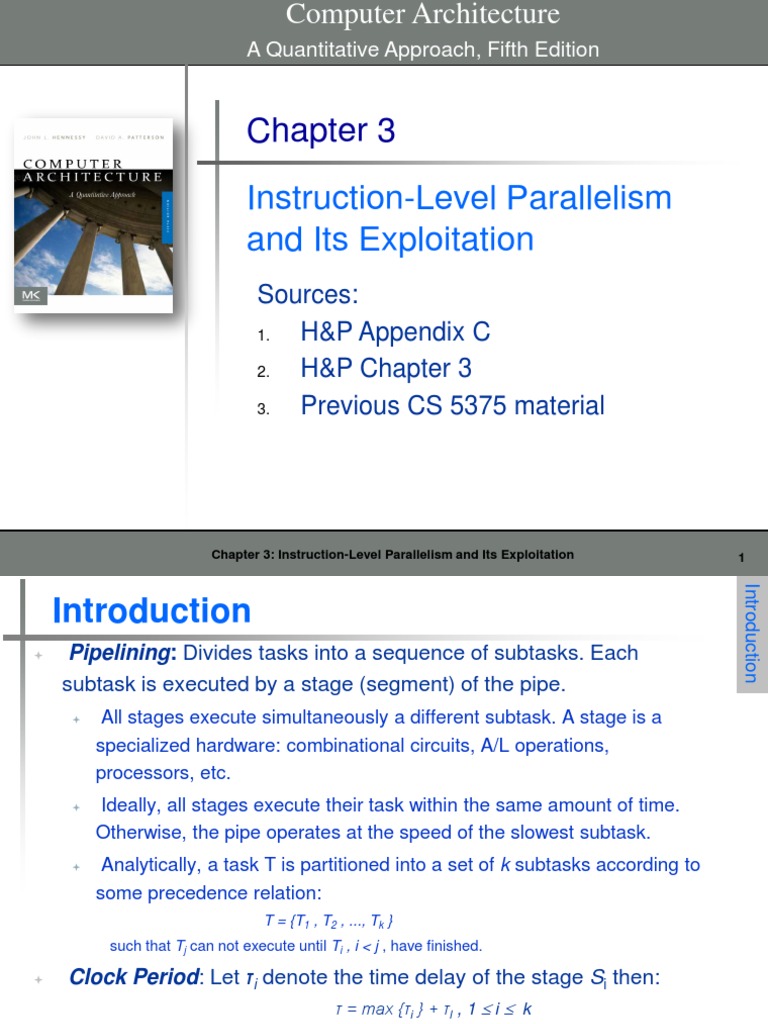 Instruction Level Parallelism And Its Exploitation Sources Handp Appendix C Handp Chapter 3