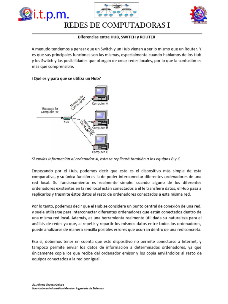 Diferencias entre Router y Switch | PDF | Red de computadoras ...