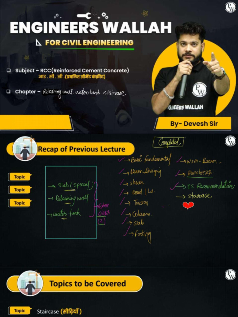 Retaining Wall, Water Tank and Staircase 02 Class Notes | PDF