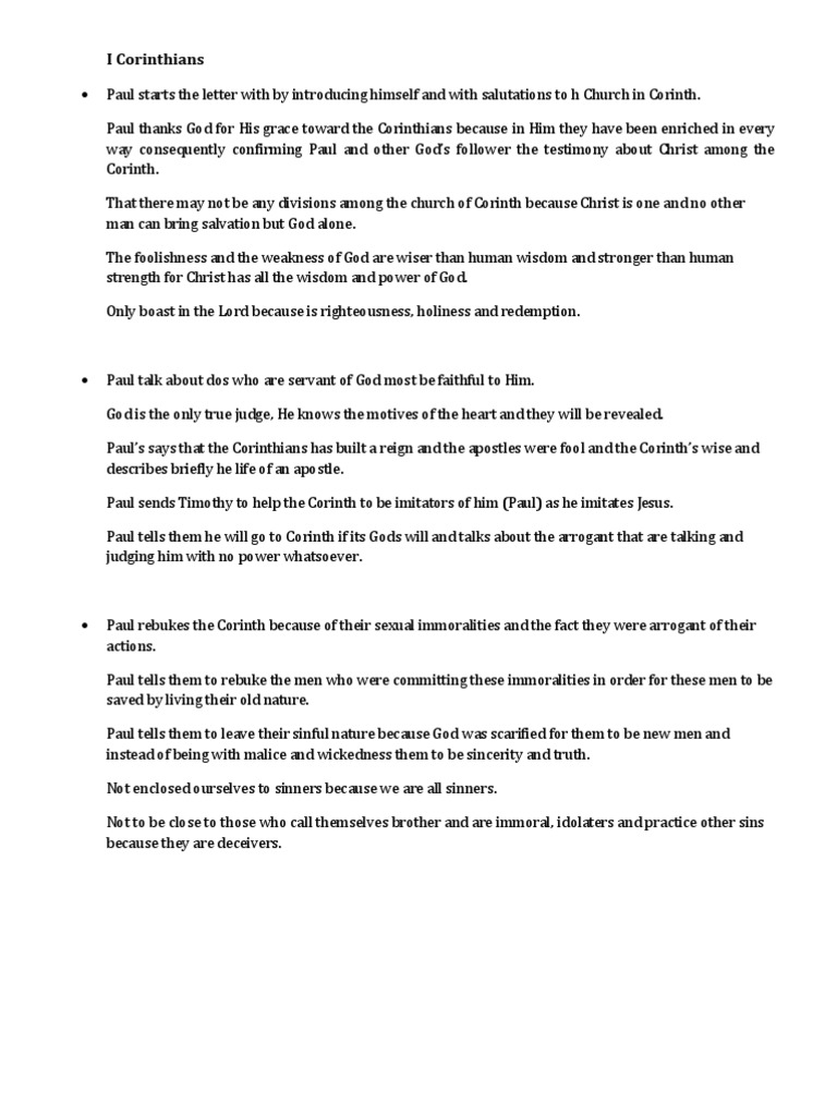 1,2 Corithians | PDF | Paul The Apostle | First Epistle To The Corinthians