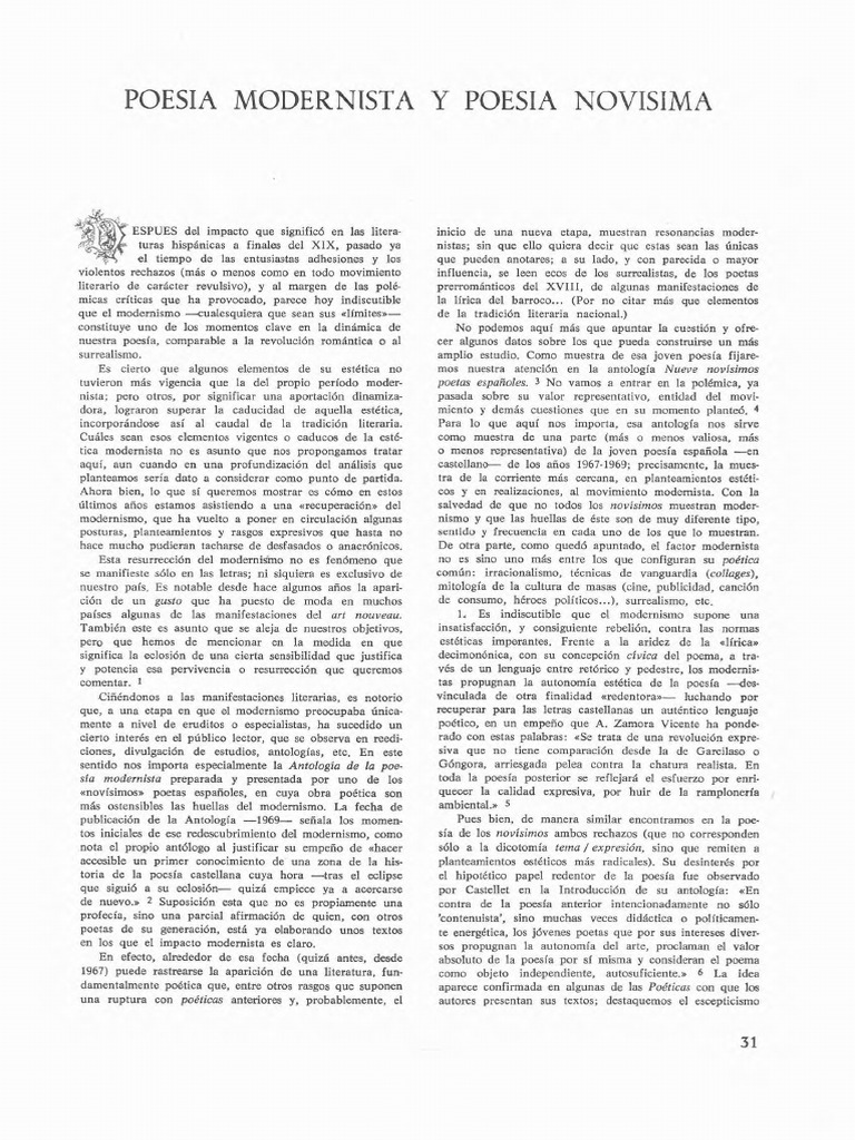 Poesia Modernista y Poesia Novisima 1049868 | PDF | Poesía | Las artes