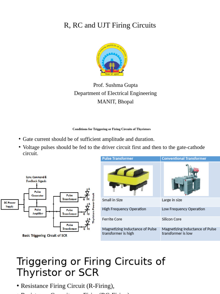 R, RC and UJT Firing Circuits | PDF