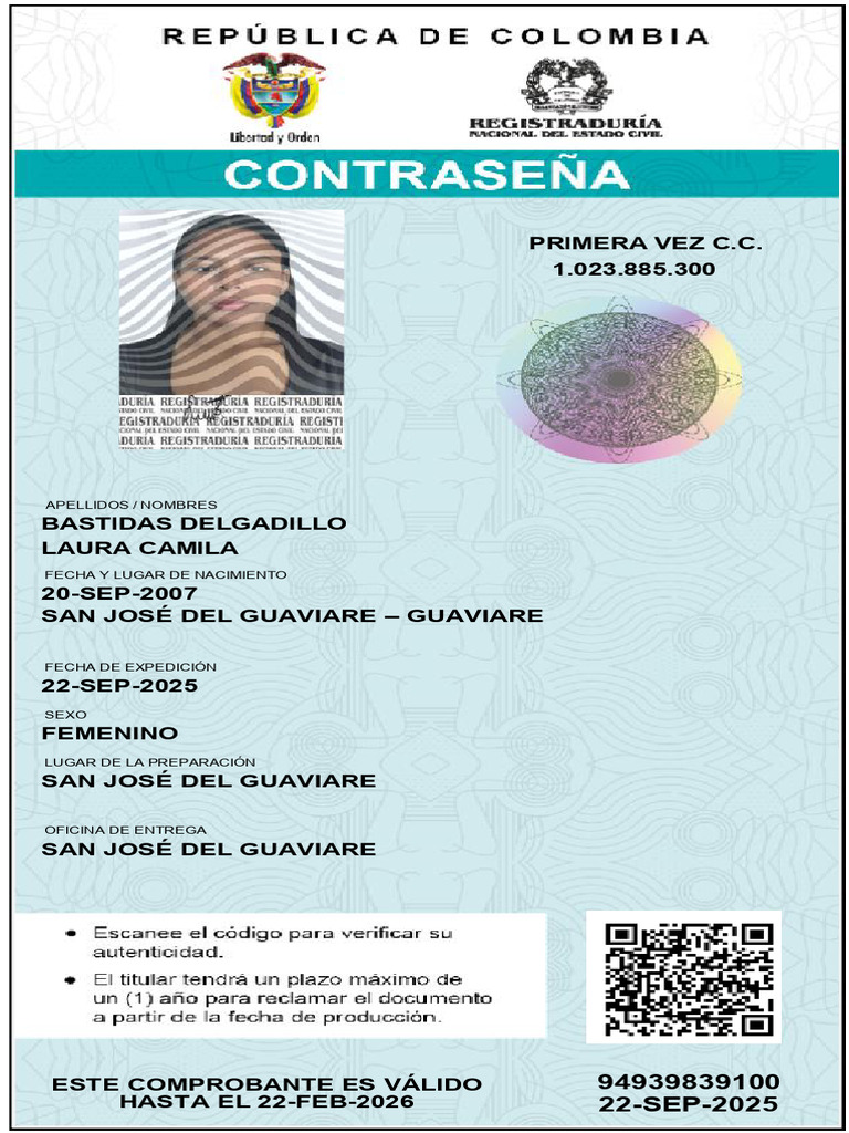 Comprobante de C.C. Laura Bastidas | PDF